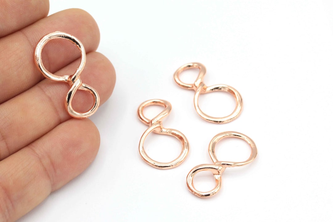 İnfinity Link Connector, Rose Gold Plated Figure Eight, İnfinity Symbol ...
