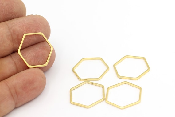 Hexagon Charms 24k Gold Plated Hexagon Pendant Gold Plated - Etsy