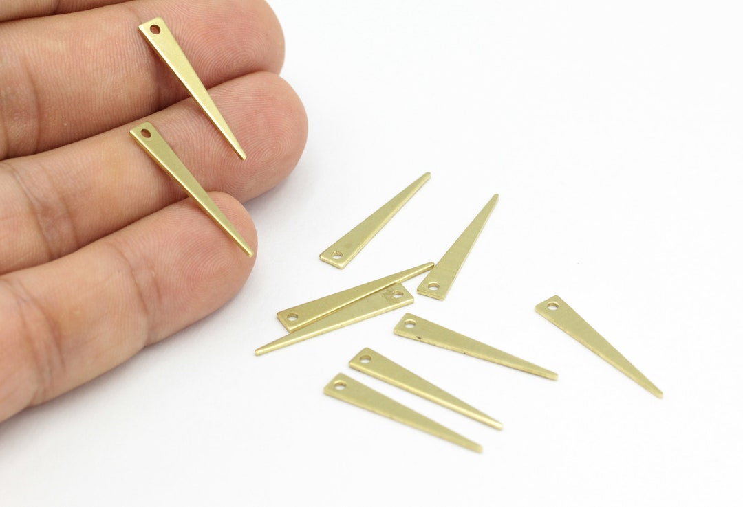 20 Pcs Raw Tiny Triangle Charms,1 Hole Long Triangle, Triangle Blanks ...