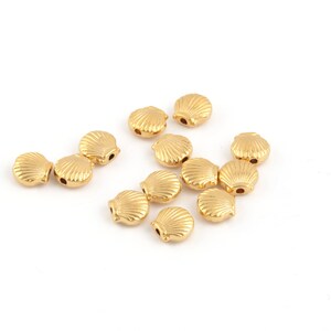 24k Gold Plated Sea Shell Beads, Gold Plated Sea Shell Spacer Beads ...