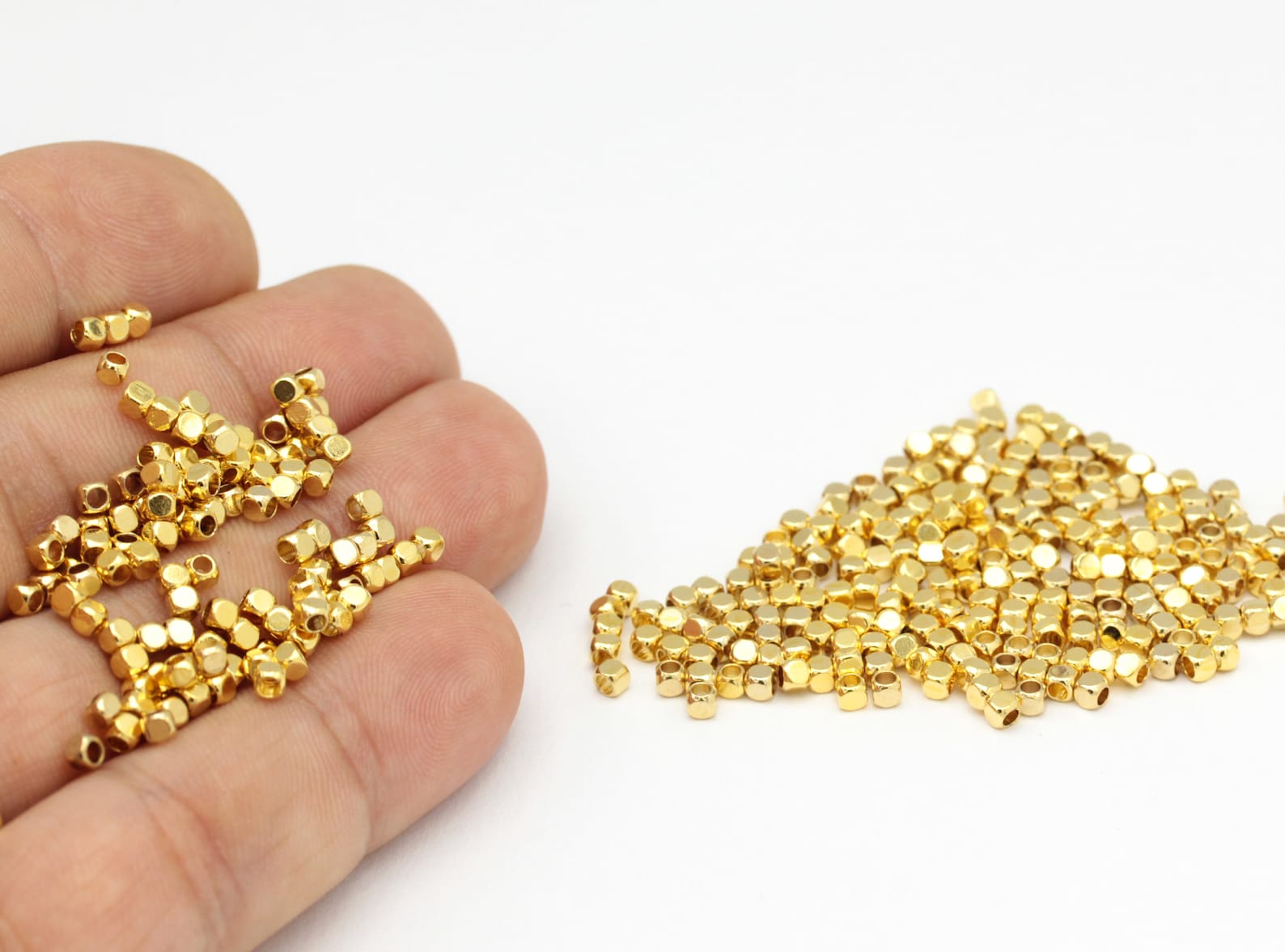 50 piezas 25x25 mm 24k oro chapado espaciador cuentas - Etsy España