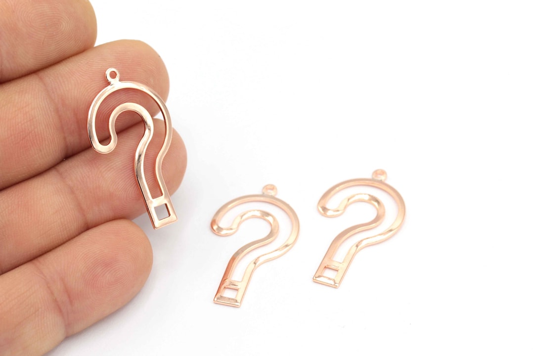 Rose Gold Plated Question Mark Necklace Pendant, Question Mark Earring ...