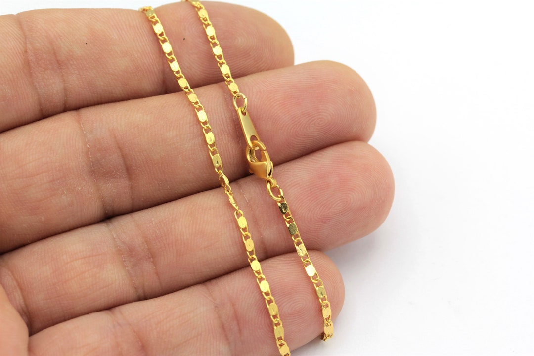 Matt Gold Plated Ready Necklace Chain, Matt Gold Plated Bar Chains ...