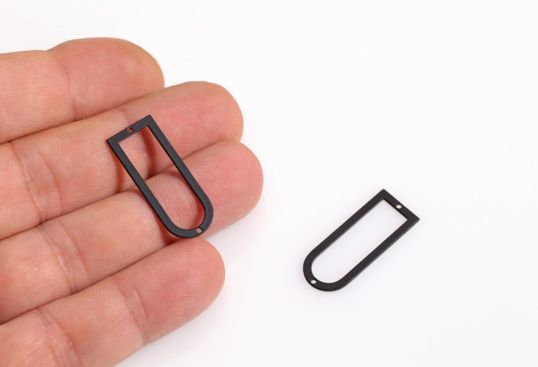 Black Plated D Shape Connector, Arch D Shape Charm, D Shape Earring ...