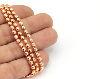 4mm Rose Gold Plated Rolo Chain Soldered Chains Rose Gold - Etsy