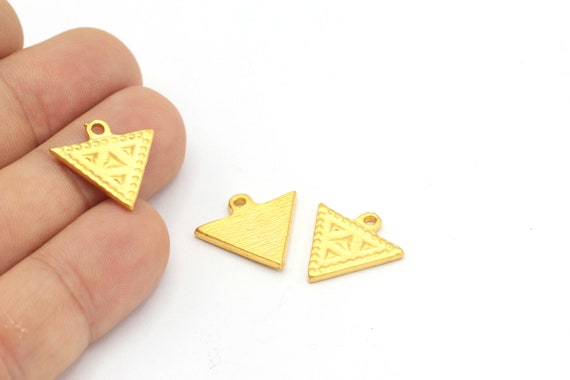 Matt Gold Plated Medallion Triangle Necklace Triangle Coins - Etsy