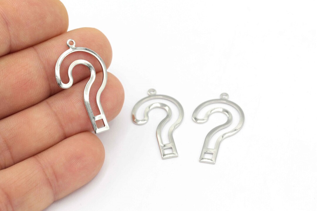 Silver Plated Question Mark Necklace Pendant, Question Mark Earring ...