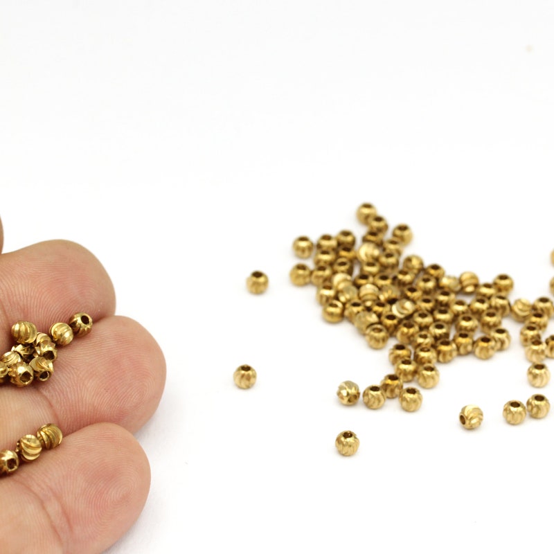 Faceted Brass Beads - Etsy