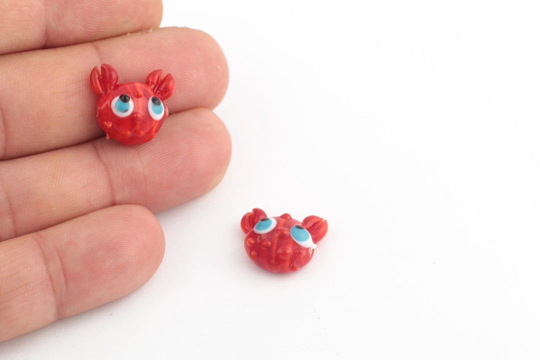 15x18mm Hand Made Murano Glass Crab Beads, Murano Animal Beads, Crab ...