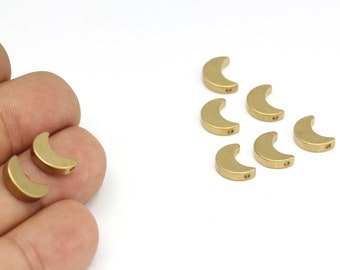 6pcs Raw Brass Moon Phase Bar Charm Moon Phase Crescent - Etsy