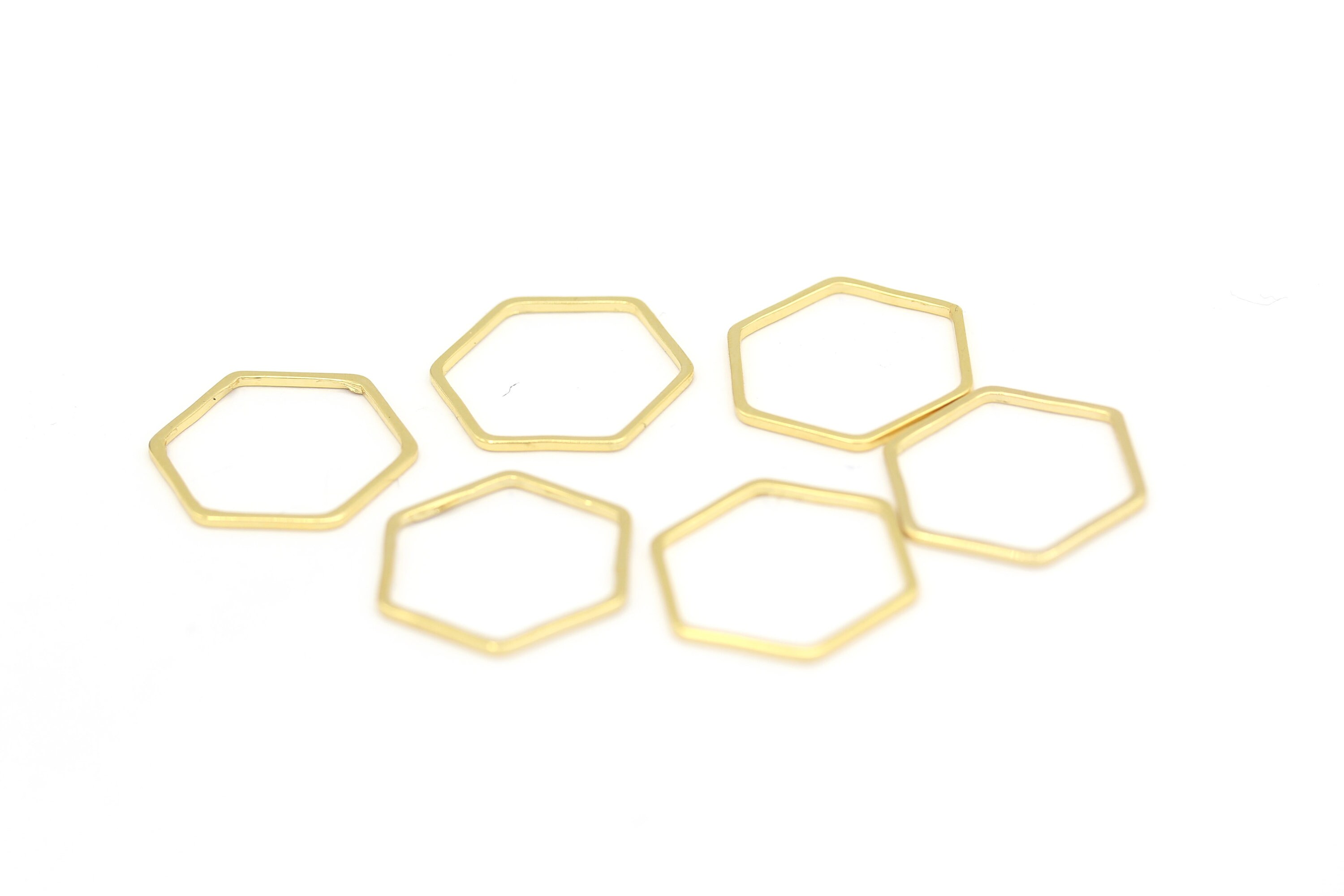 Hexagon Charms 24k Gold Plated Hexagon Pendant Gold Plated - Etsy