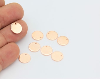 10mm 25 Pcs Raw Brass Round Disc , 2 Hole Round Disc , Raw Brass Charms ...