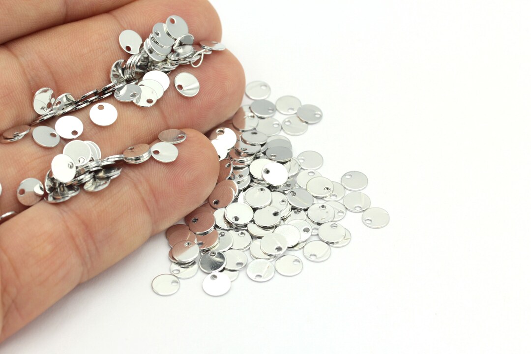 6 Mm Silver Plated Disc, Silver Plated Stamping Disc, Coins Connector ...
