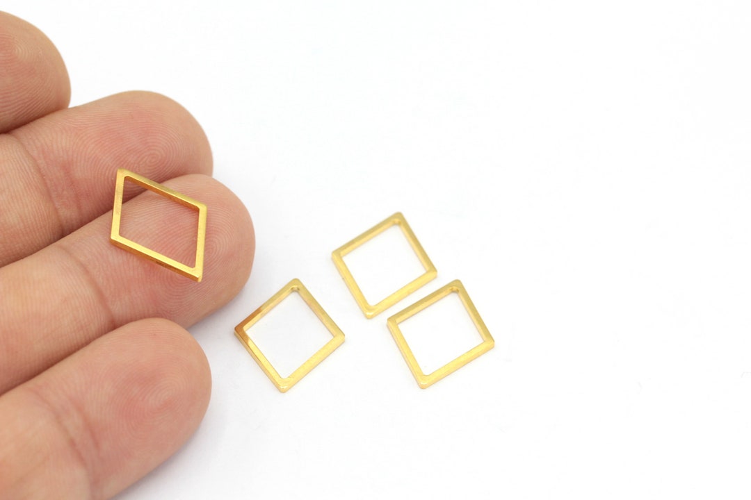 24k Gold Plated Triangle Charms, Triangle Necklace Jewelry, Hollow ...
