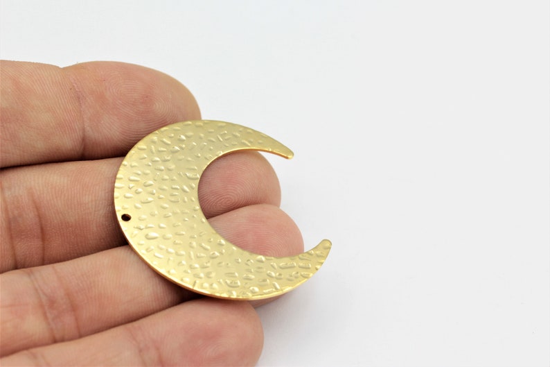 Satin 24K Gold Plated Inverted Ridged Crescent Moon Pendant half moon ...