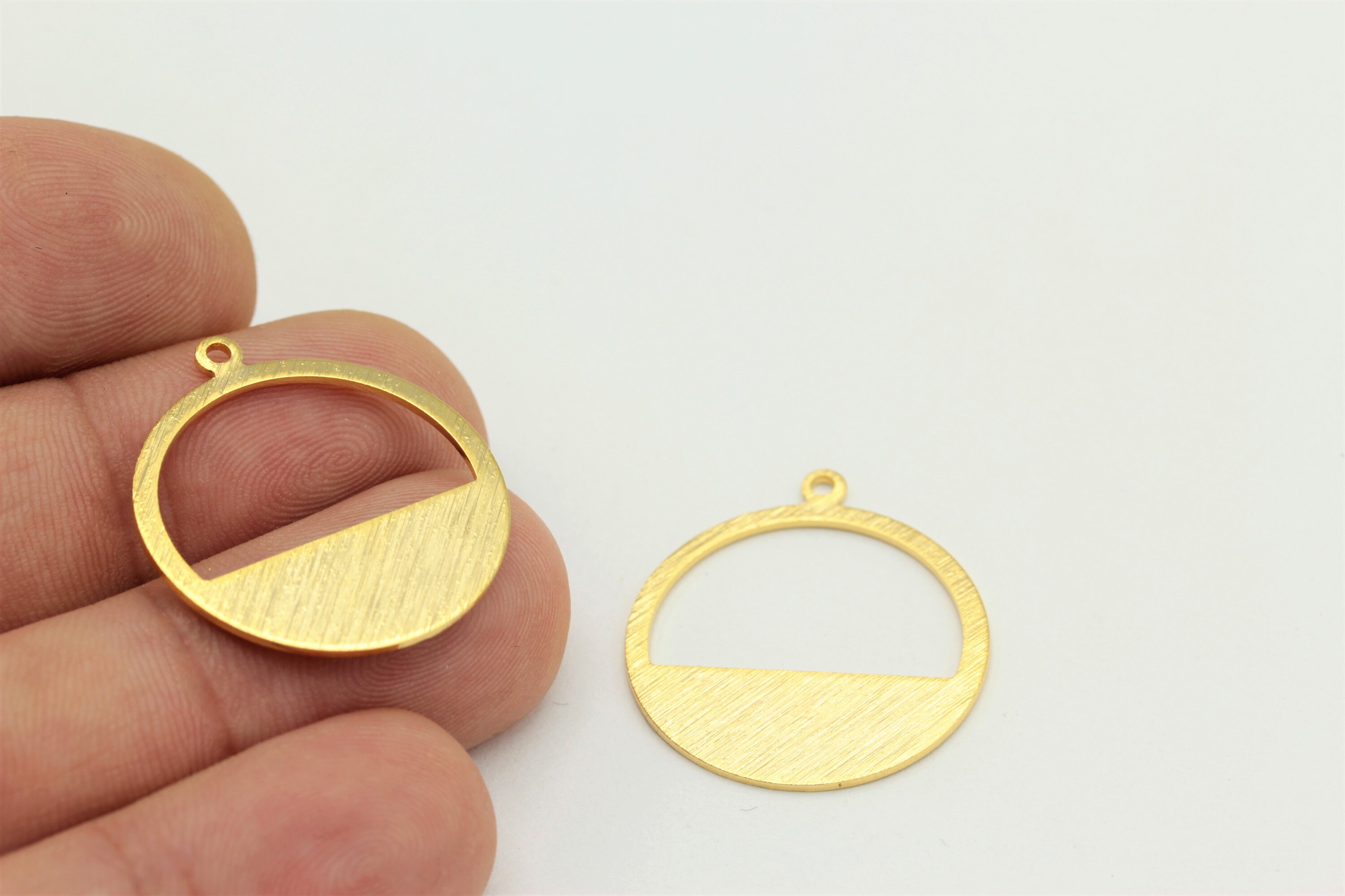 24k Gold Plated Stamp 1 Hole Textured Roundbrass Textured - Etsy