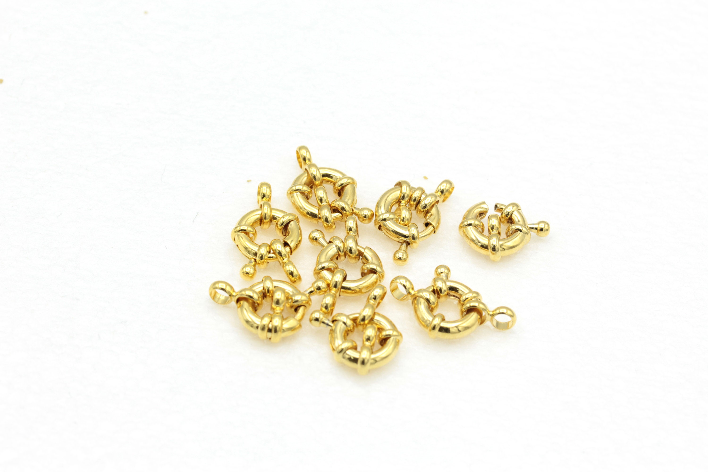 24k Shiny Gold Spring ClaspLobster ClaspRound Gold Clasp | Etsy