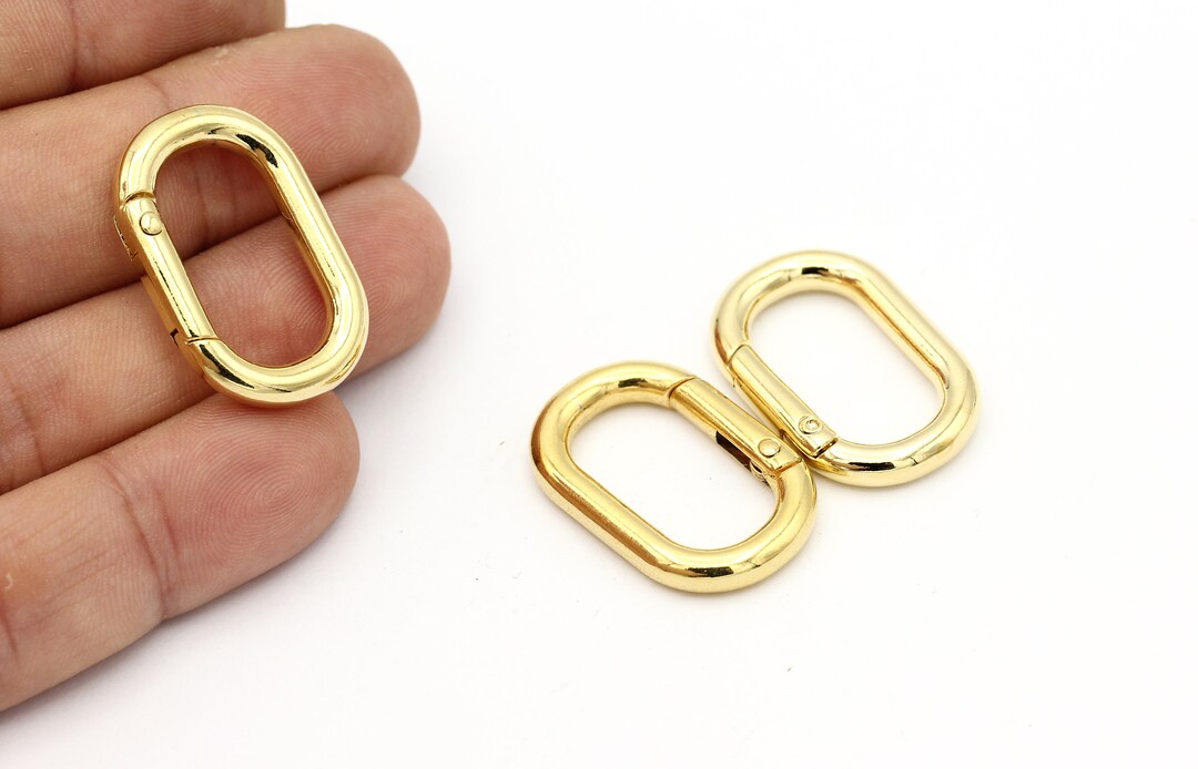 24k Gold Plated Oval Clasp, Lobster Clasp, Oval Shape Spring Clasp ...