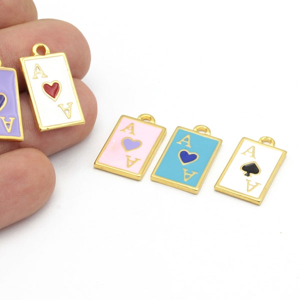 Enamel Playing Card Charm - Etsy