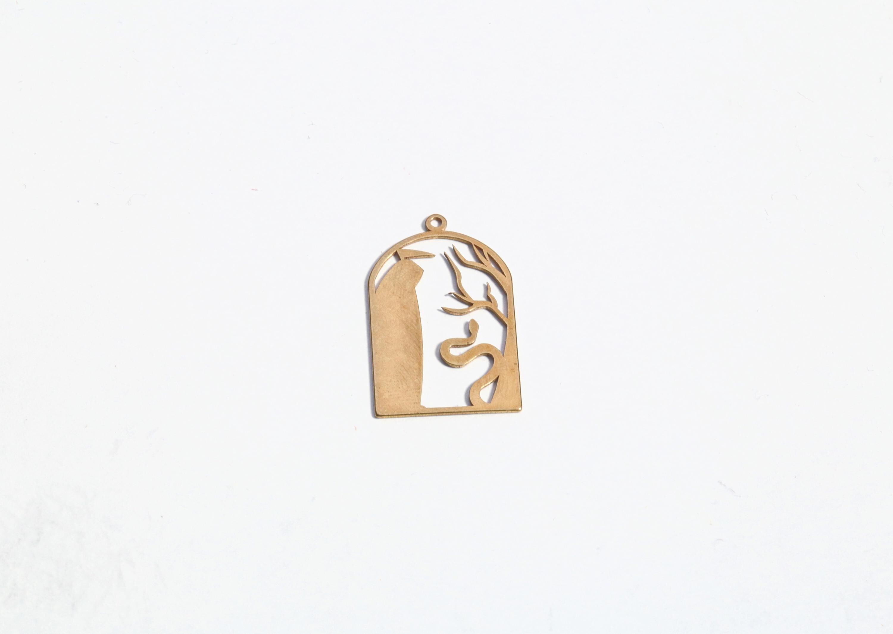 Grim Reaper and Snake Charm, Azrael Silhouette Charm, Halloween Pendant ...