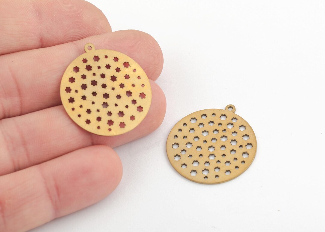 Raw Brass Star Cutout Pendant, Laser Cut Brass Pendant With Star Design ...
