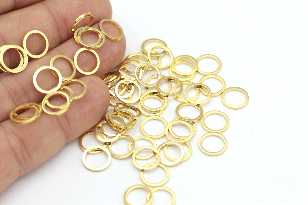 10mm 24k Gold Plated Hoops, Gold Plated Closed Ring, Circle Connector ...