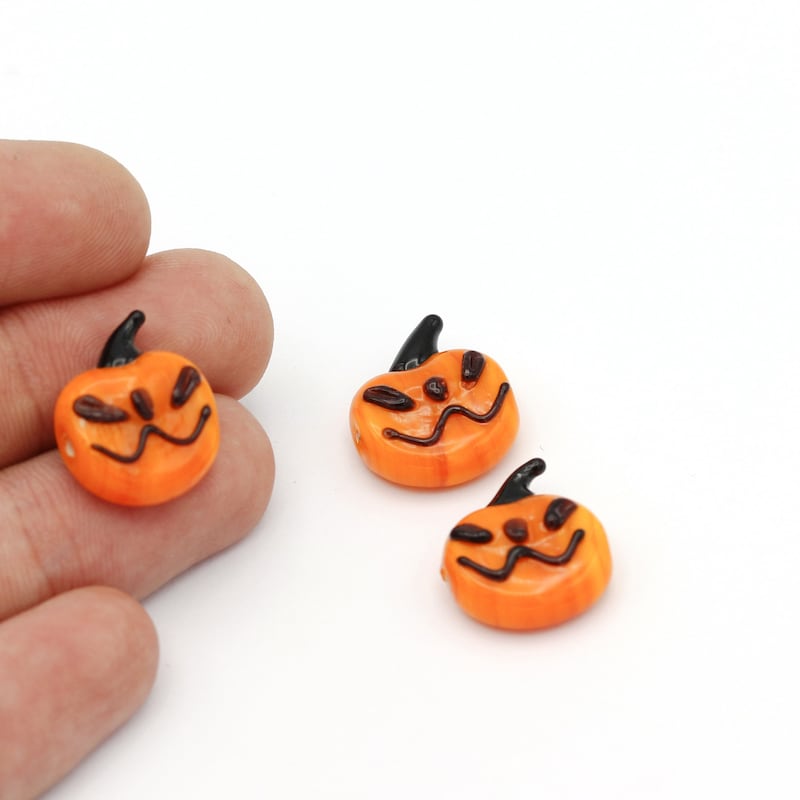 Murano Glass Bead Pumpkin - Etsy