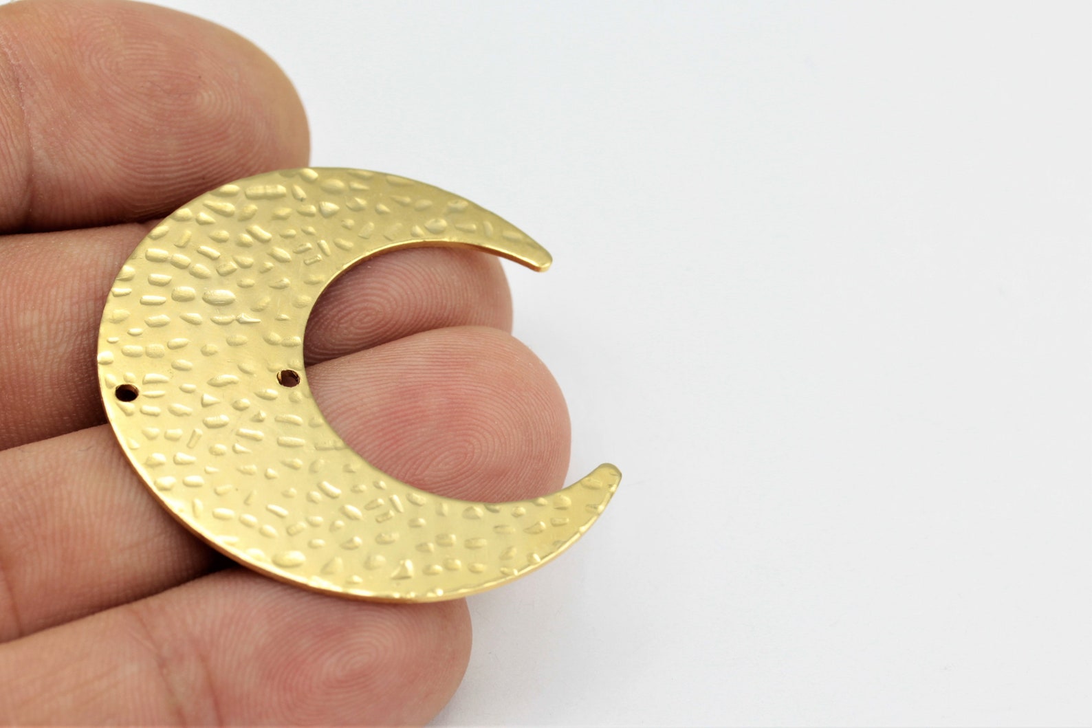 24k Gold Plated 2 Hole Half Moon Pendant crescent Moon gold - Etsy
