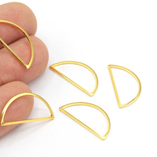 24k Gold Plated Half Round Charms Half Circle Jewelry Half - Etsy