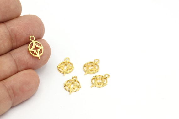 24k Gold Plated North Star Charms North Star Necklace Tiny - Etsy