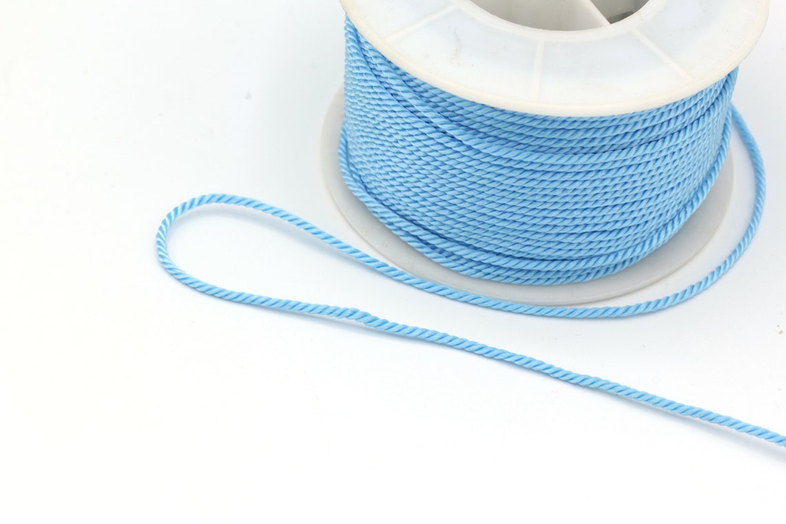 Light Sky Blue Cotton Rope , Cotton Cord, Macreme Cord, Twisted Cord ...