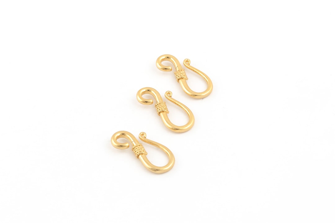 24k Shiny Gold Plated S Shape Clasp, S Shape Clasp Locket, Gold Plated ...