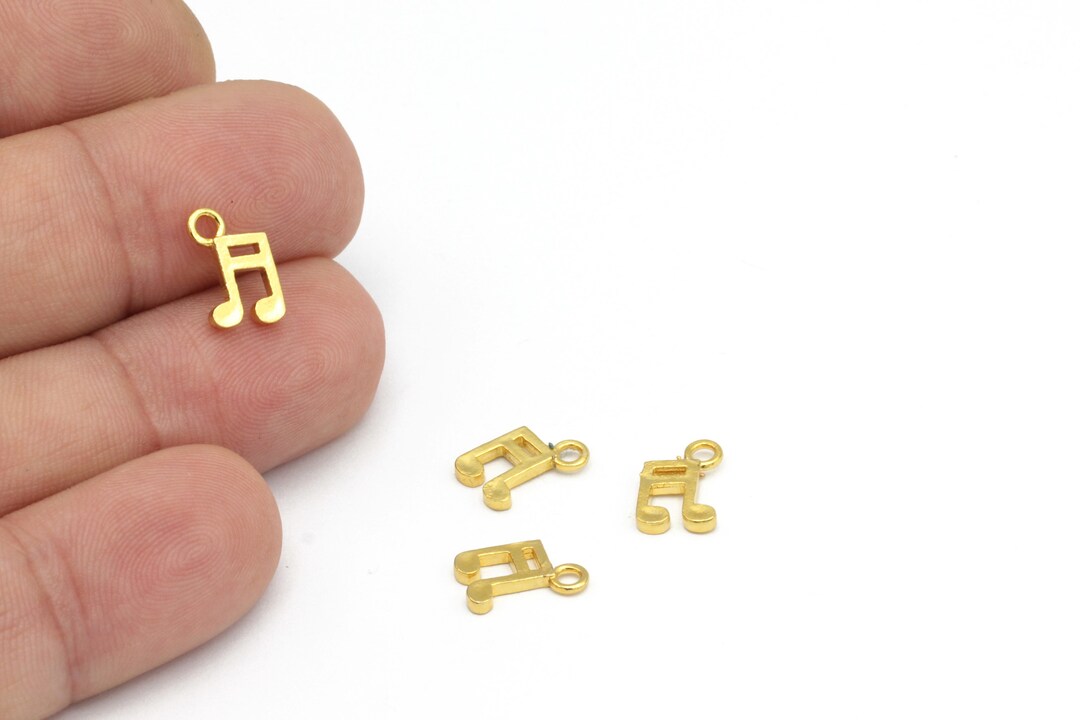 24k Gold Plated Musical Note Pendant, Musical Note Pendant, Musical ...
