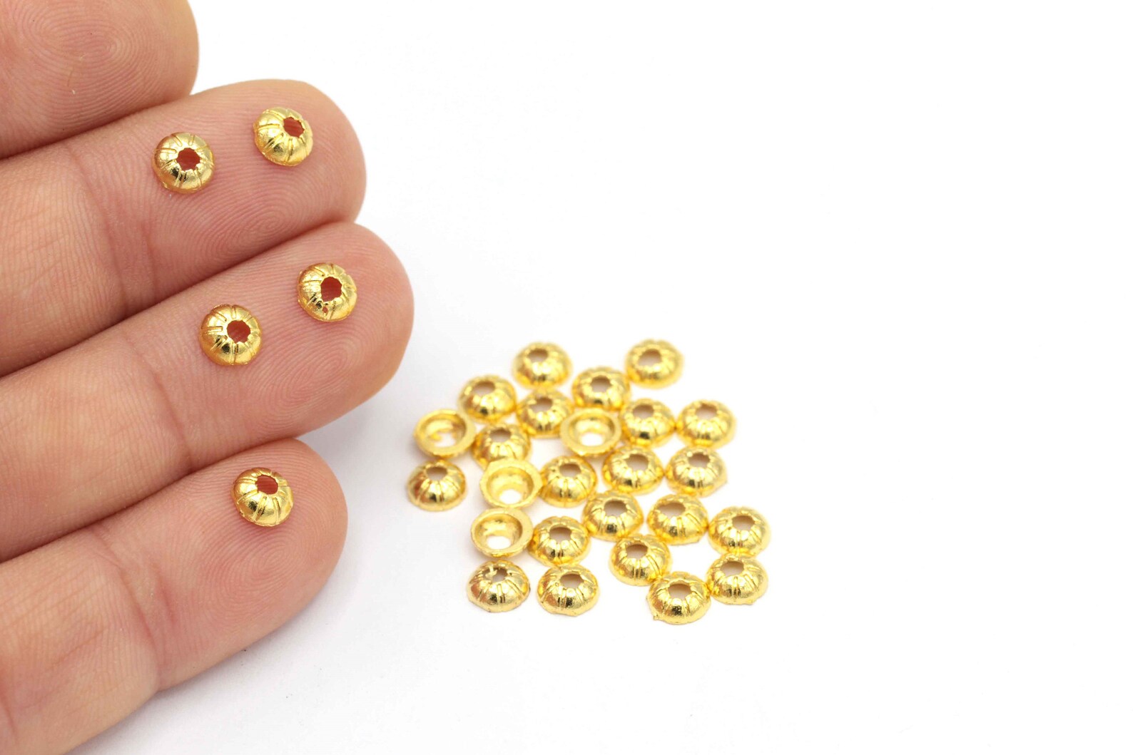 24k Gold Plated End Cap Round End Cap Dome End Cap Basse - Etsy