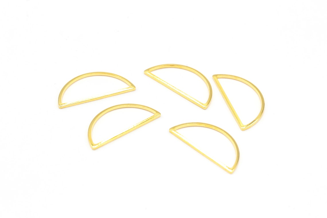 24k Gold Plated Half Round Charms Half Circle Jewelry Half | Etsy