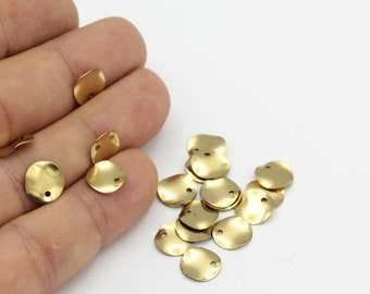 10mm Raw Brass Hammered Disc , Circle Disk , Hammered Pendant ...