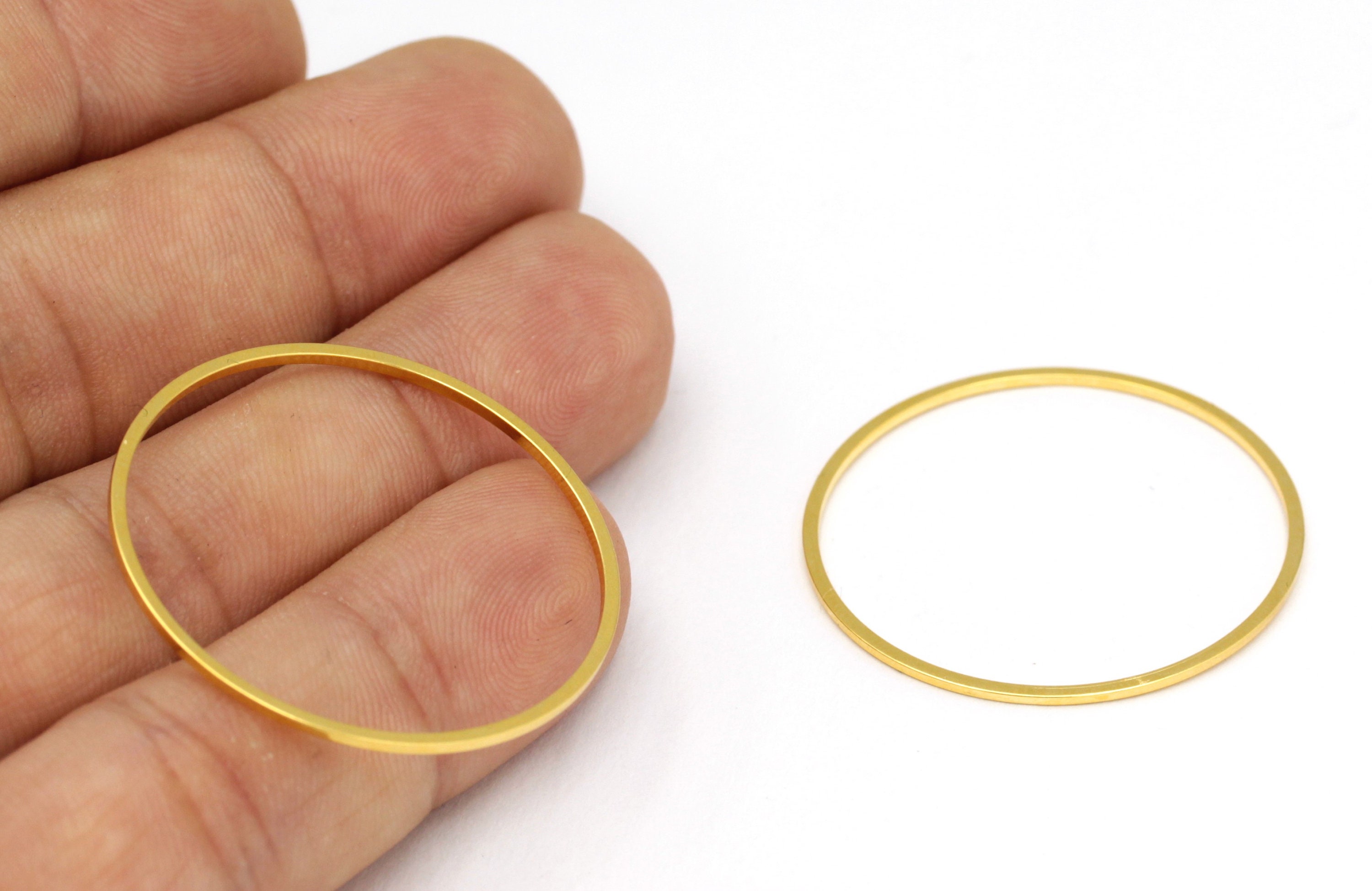 3 Pcs 35 Mm 24k Gold Plated Rings Gold Plated Ring - Etsy