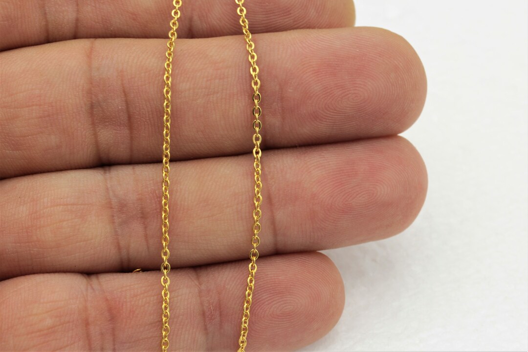 24k Shiny Gold Plated Brass Cable Chains, Gold Plated Chains, Soldered ...