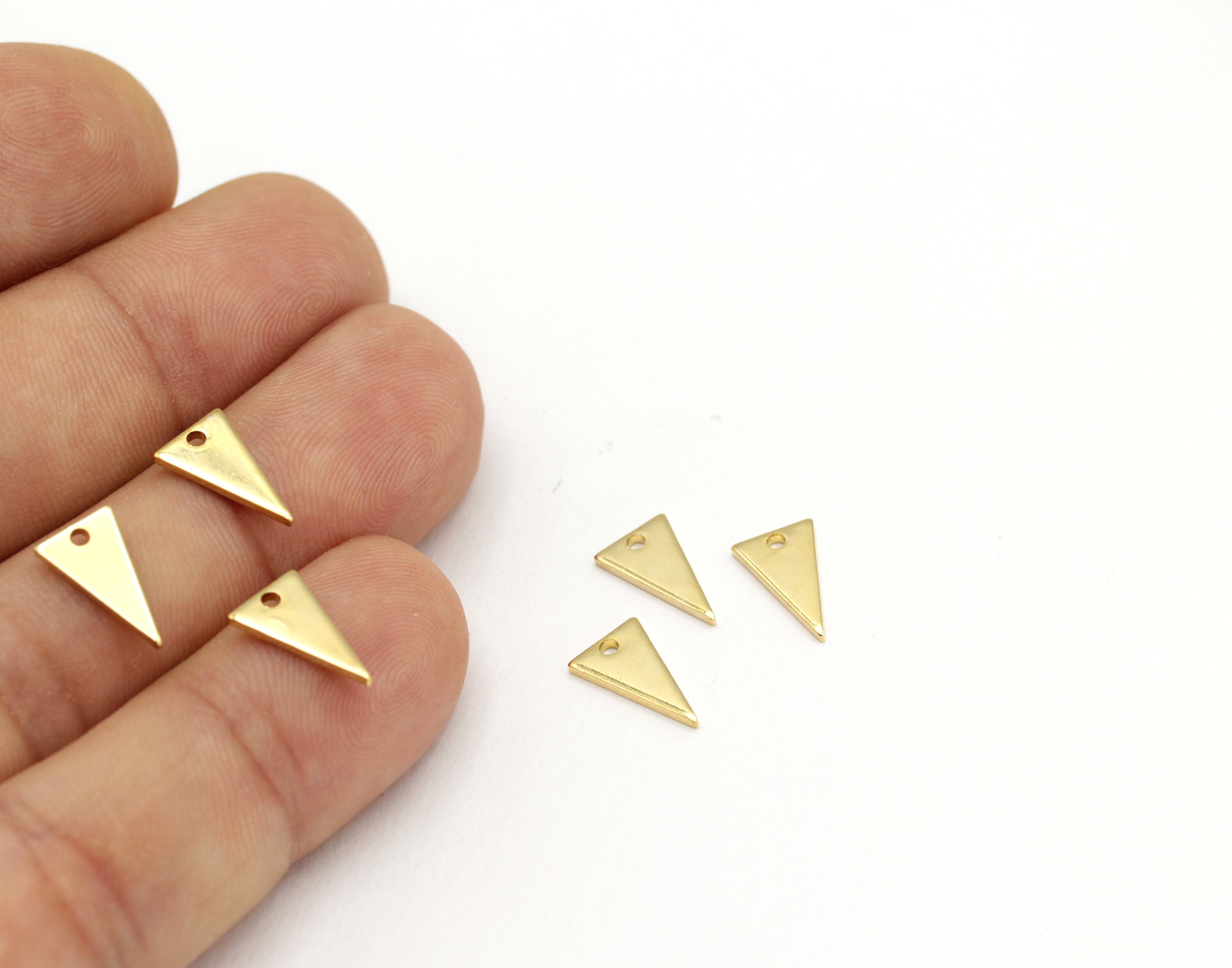 6 Pcs7x12 Mm24k Gold Plated Triangle Charms Tiny Necklace - Etsy