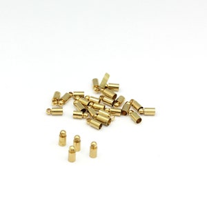 İnner Hole 3mm Tube End Cap, Raw Brass End Cap , Solid Brass End Cap , Cord End , Capsule Cap 12 ...