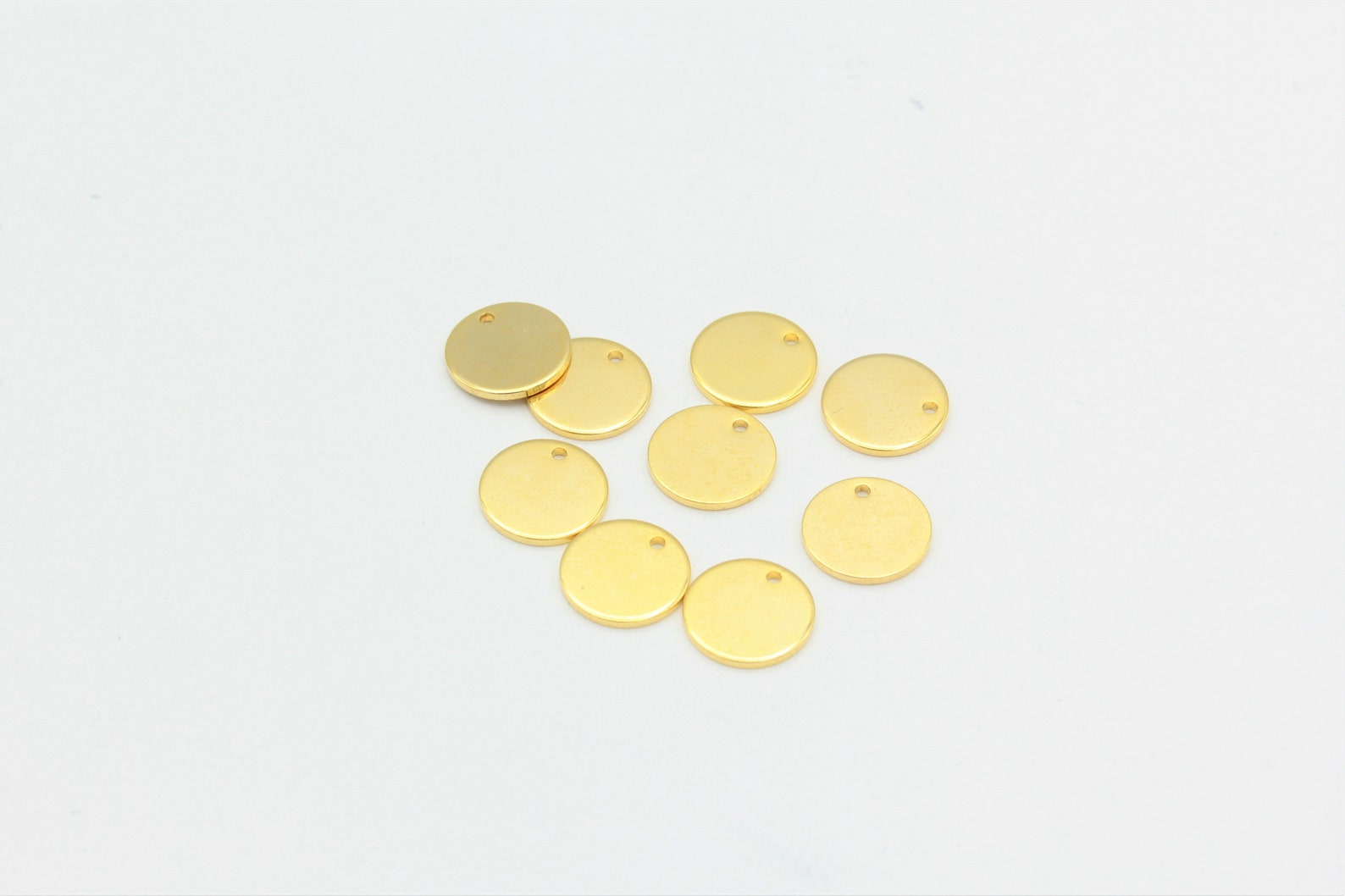 11mm 24k Gold Plated Brass Round Disc 1 Hole Round Disc - Etsy UK