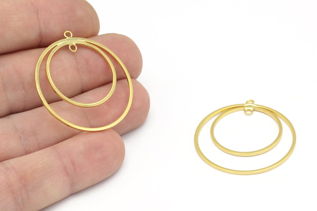 24k Gold Plated Multi Hole Circle Pendant, Gold Plated Multi Hole Round ...