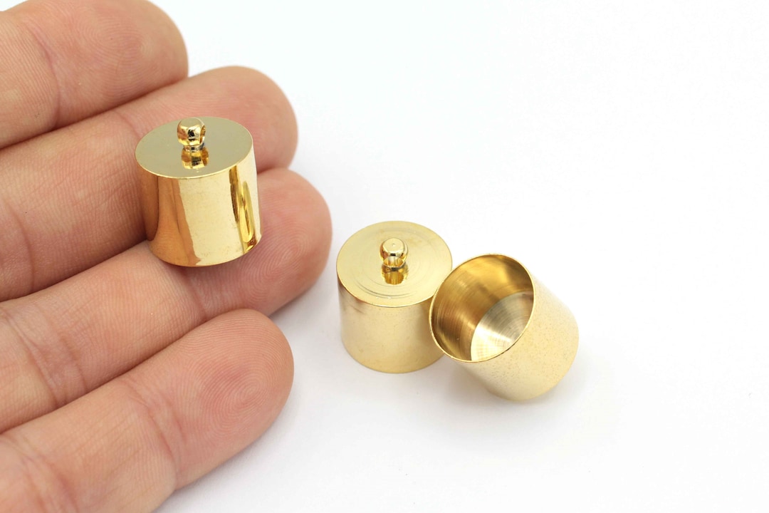 İnner 14mm -24k Gold Plated End Caps, Cord End, Beads Cap,cord Tip ...