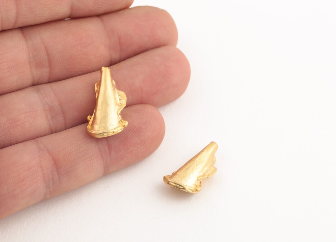 13x24mm Matt Gold Plated Cone Caps Findings, Cone Bead Caps, Pyramid ...