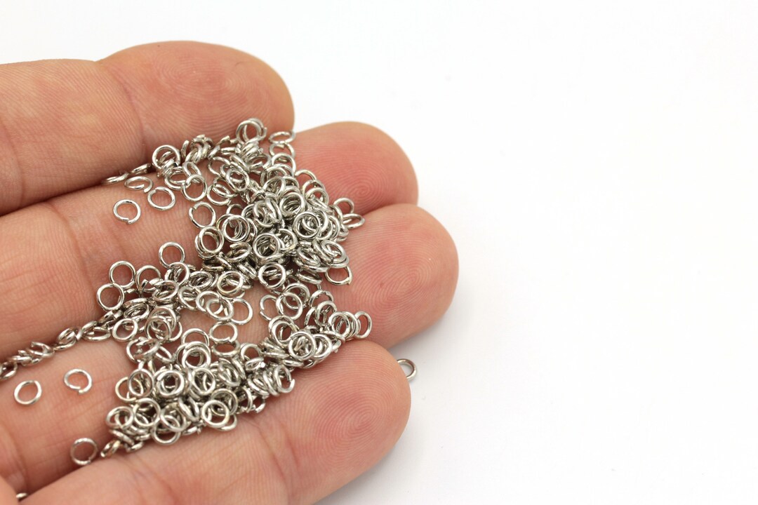 0.80x4mm Silver Plated Jump Rings, Open Jump Rings, Bulk Jump Rings, Brass Jump Rings, Tiny Jump ...