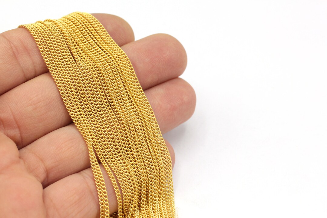 Matt Gold Plated Curb Chains ,matt Gold Plated Chains, Necklace Chain ...