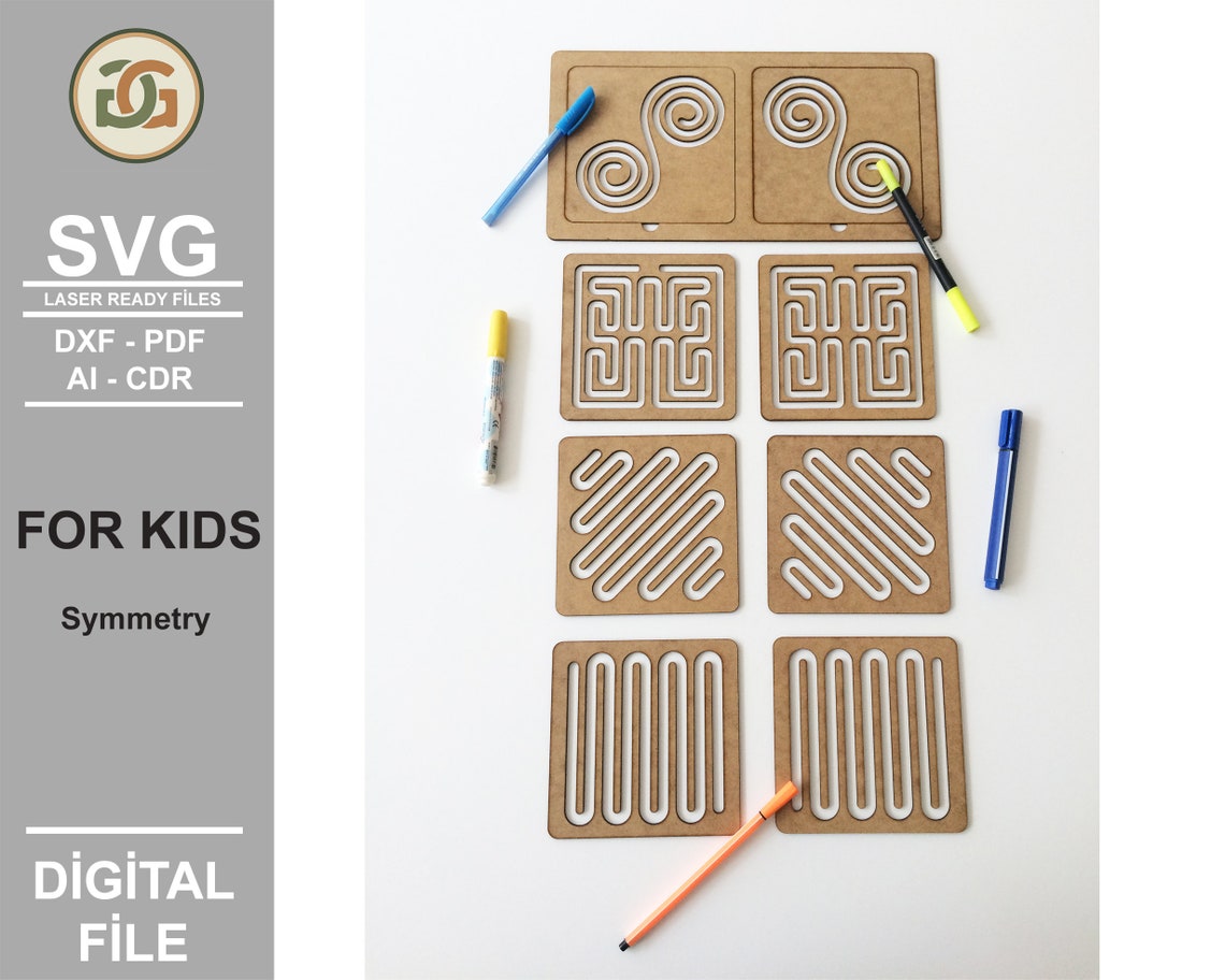 Symmetrical Montessori Set Digital Laser Ready Files SVG | Etsy