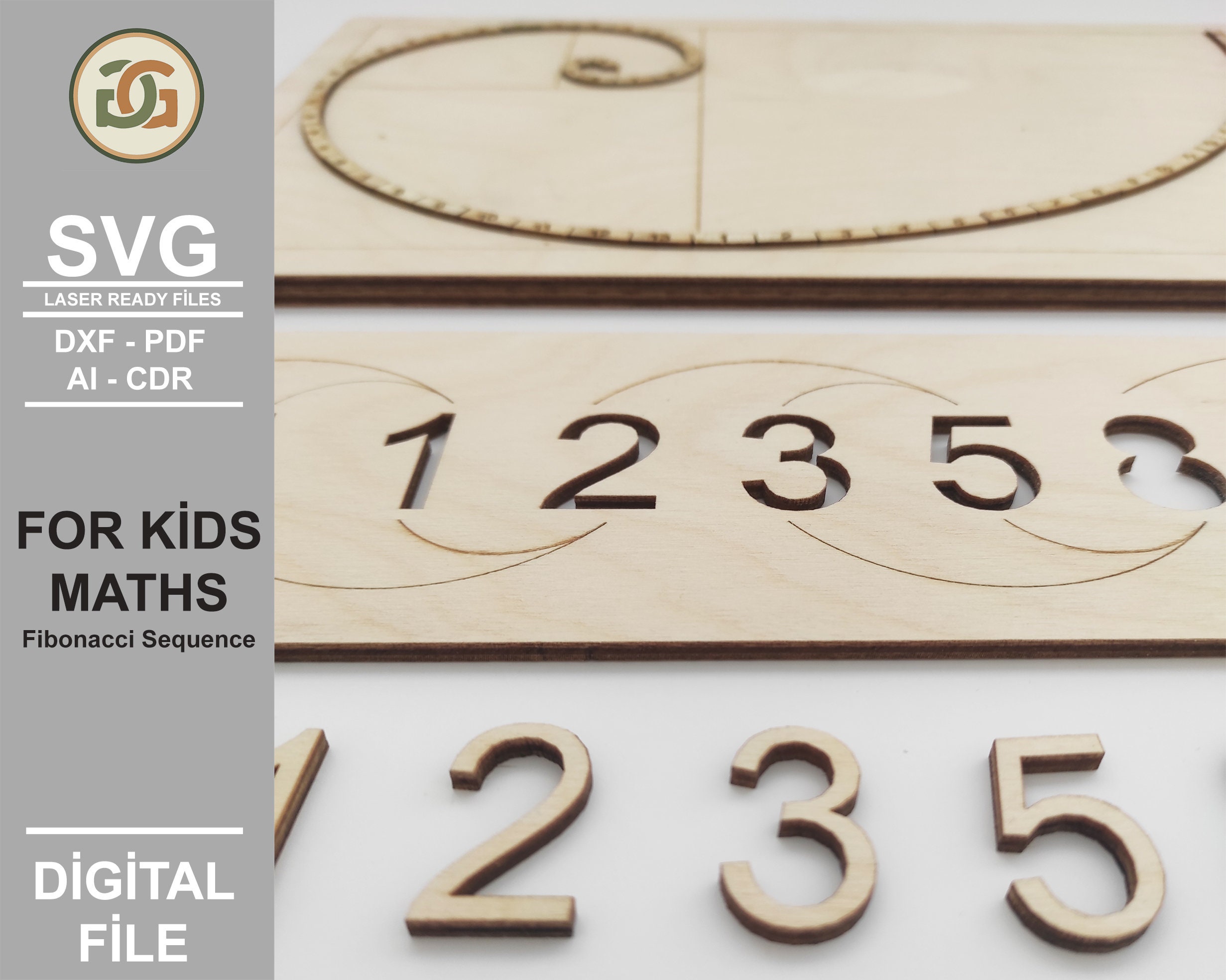 Montessori Fibonacci Board – Kids Math Game, Laser Cut Files (digital ...