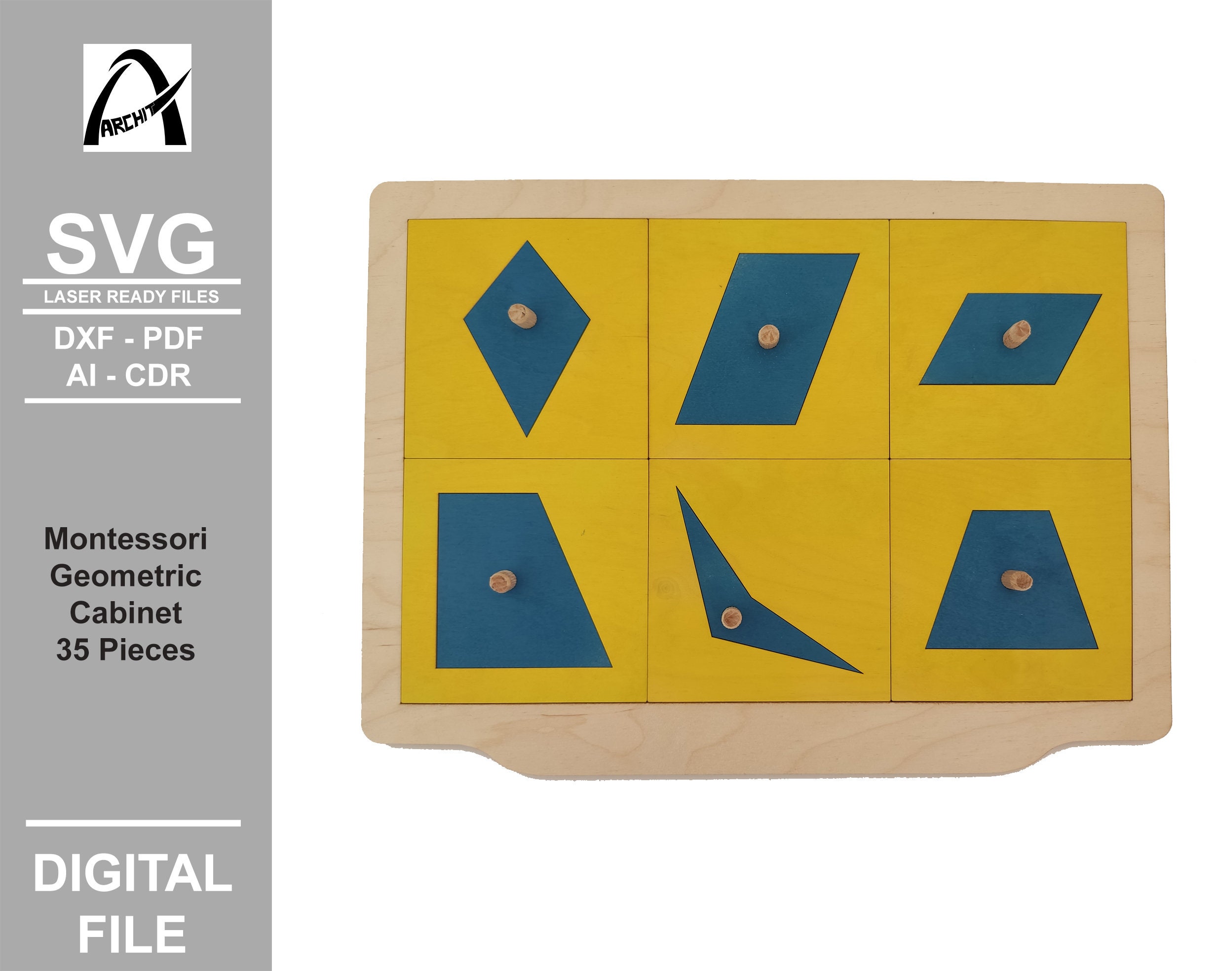 Montessori Geometric Cabinet SVG – Laser Cut Files (digital Download ...