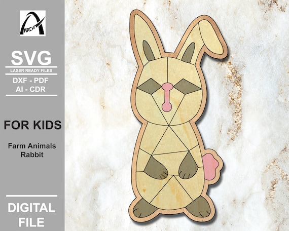 Farm Animals Rabbit Puzzle Montessori Wooden Kids Toy | Etsy